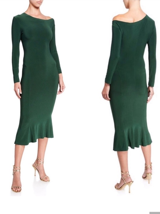 Norma Kamali | Dresses | Nwt Norma Kamali Forest Green Longsleeve Drop ...